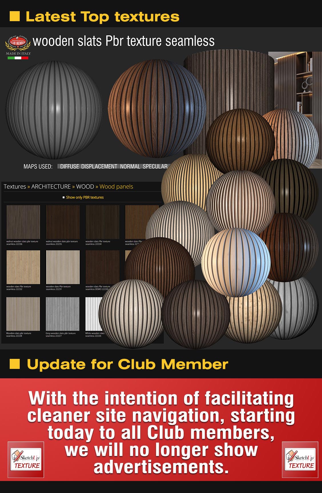 Sketchup Textures, free textures library for 3D CG artists