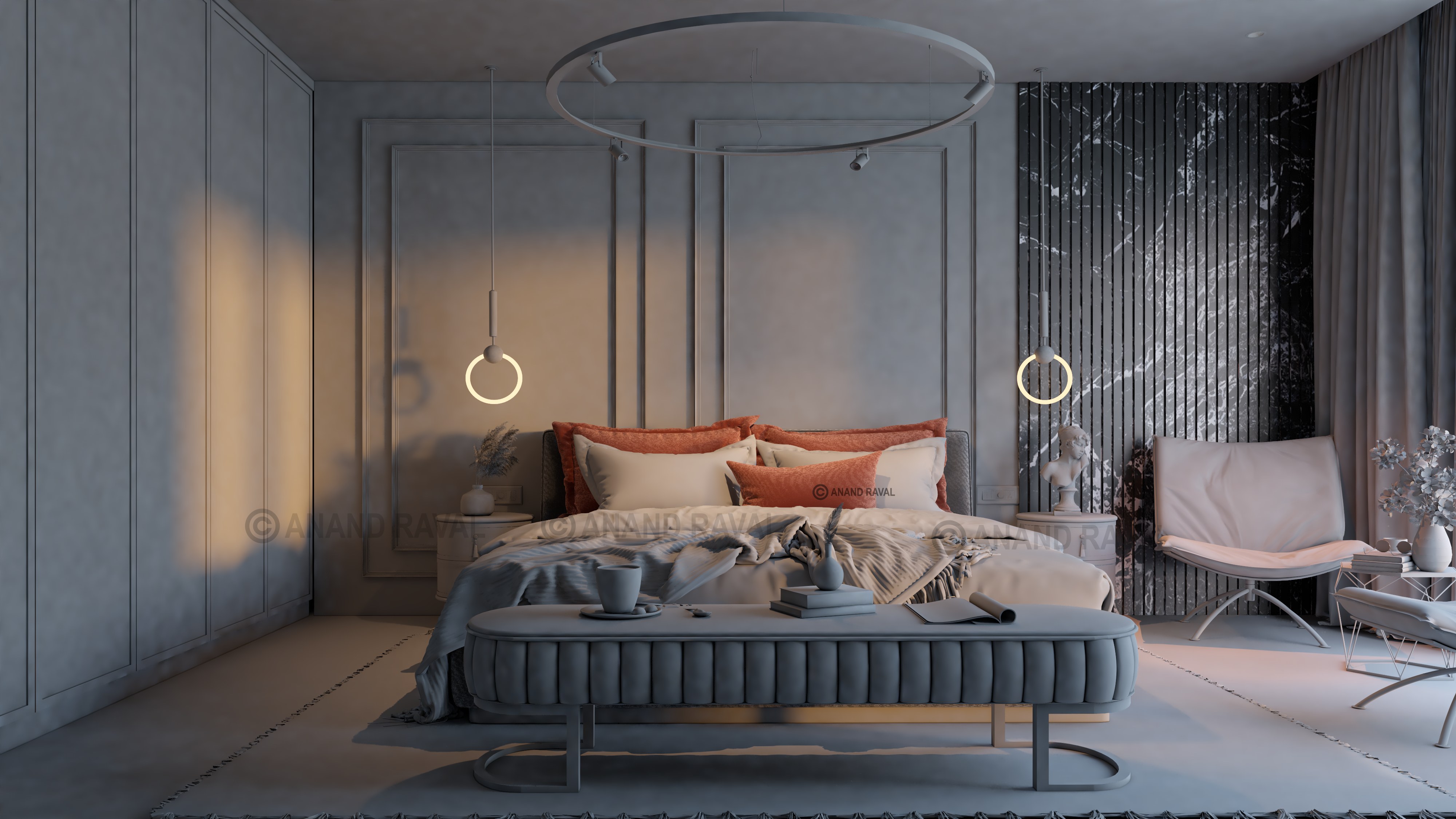 3D Archviz - MASTER BEDROOM - by anand raval - #1061