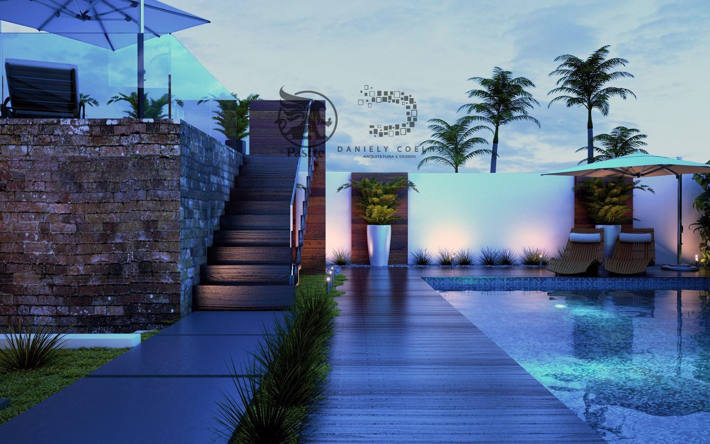 3D Archviz - TWILIGHT POOL - by Daniely Coelho - #195