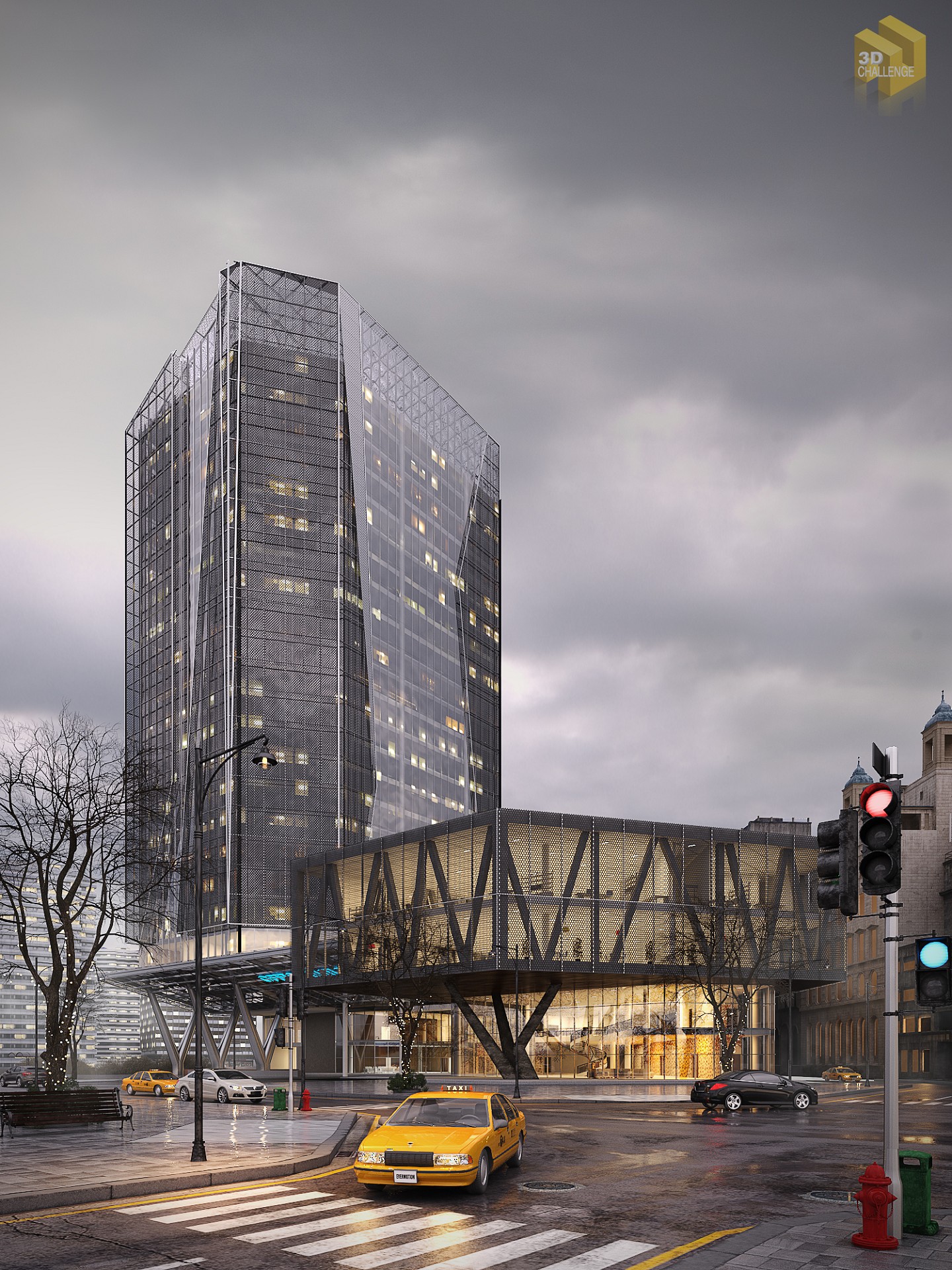 Sketchuptexture 3D Challenge - MODERN OFFICE BUILDING - Artwork 1115 ...