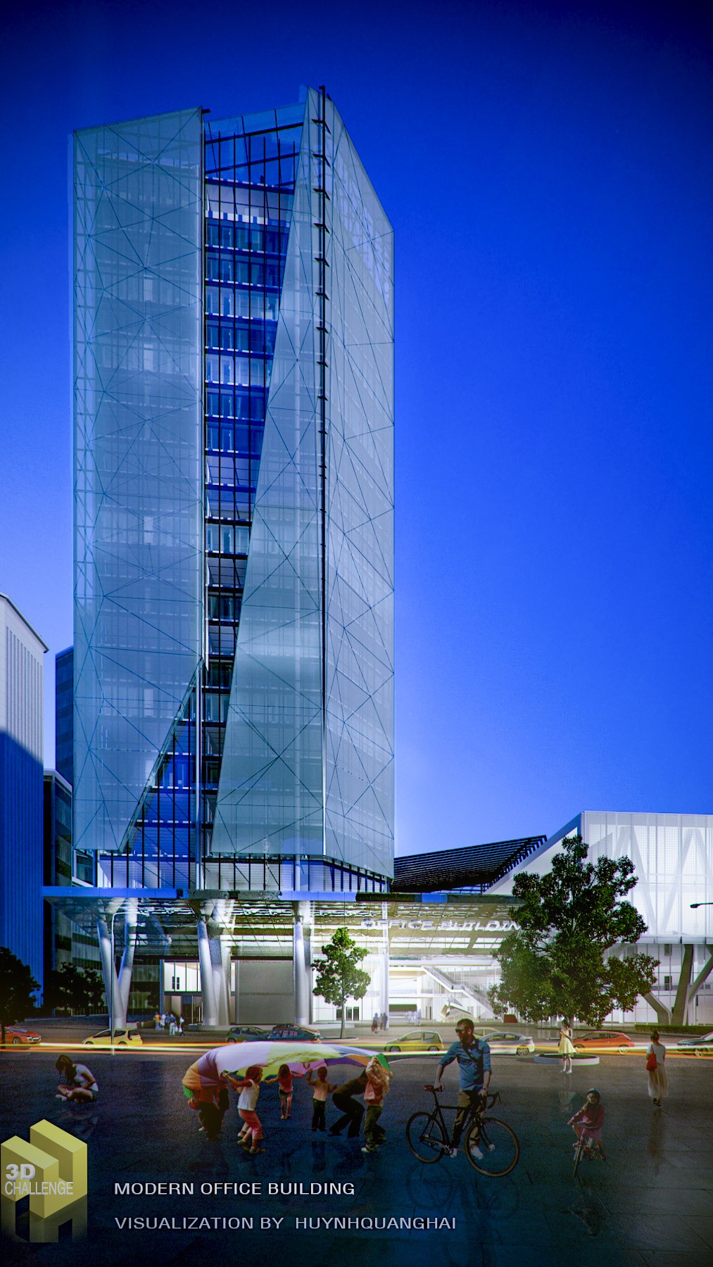 Sketchuptexture 3D Challenge - MODERN OFFICE BUILDING - Artwork 80 ...