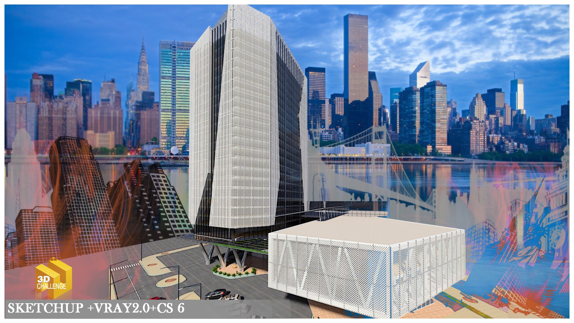 Sketchuptexture 3D Challenge - MODERN OFFICE BUILDING - Artworks