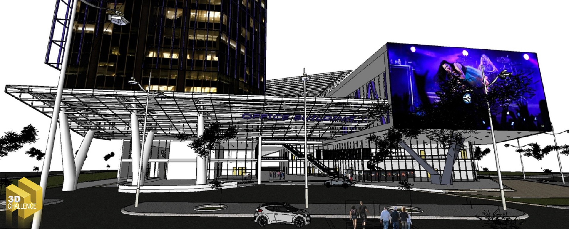 Sketchuptexture 3D Challenge - MODERN OFFICE BUILDING - Artworks