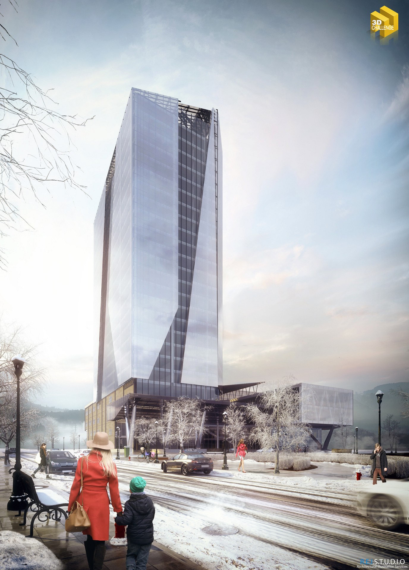 Sketchuptexture 3D Challenge - MODERN OFFICE BUILDING - Artwork 436 ...