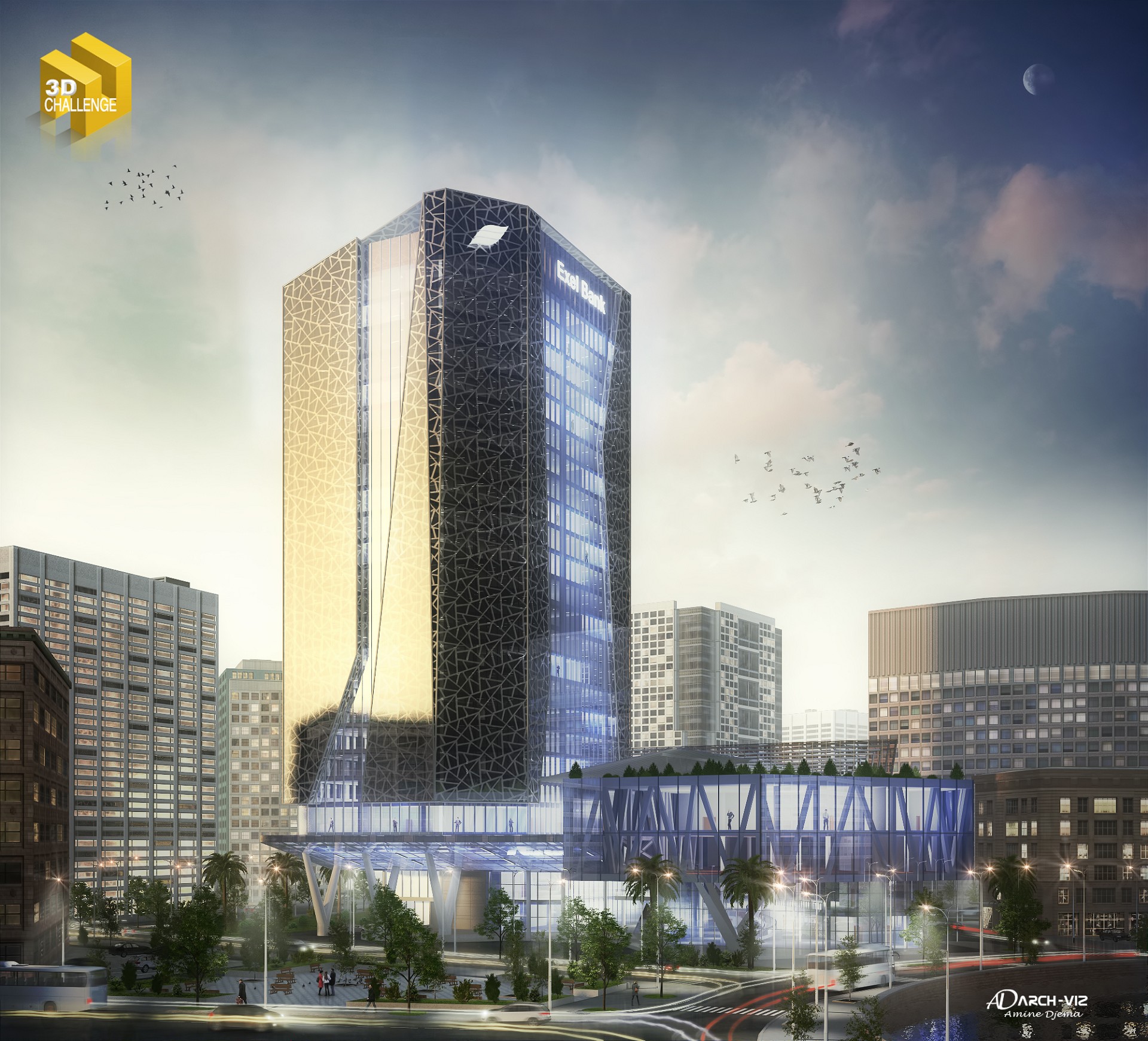 Sketchuptexture 3D Challenge - MODERN OFFICE BUILDING - Artworks