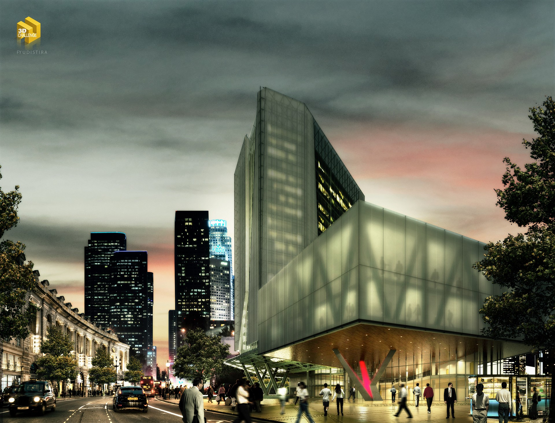 Sketchuptexture 3D Challenge - MODERN OFFICE BUILDING - Artwork 920 ...