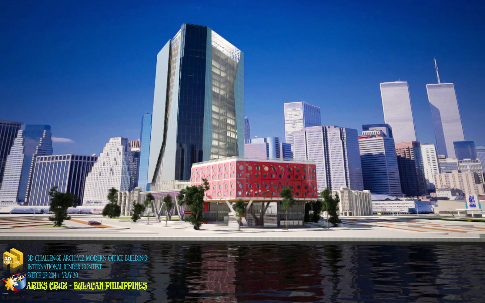 Sketchuptexture 3D Challenge - MODERN OFFICE BUILDING - Artwork 40 ...