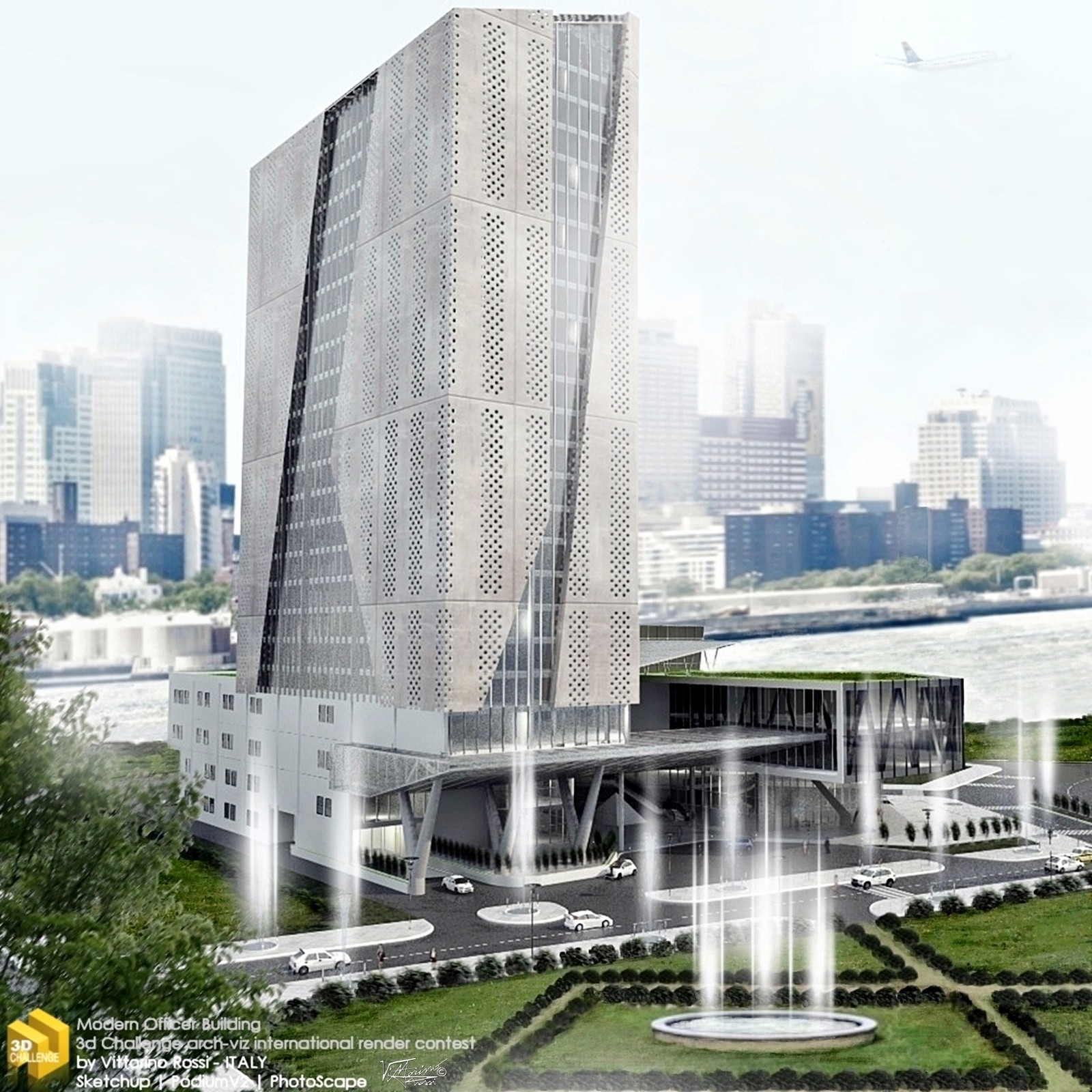 Sketchuptexture 3D Challenge - MODERN OFFICE BUILDING - Artwork 635 ...