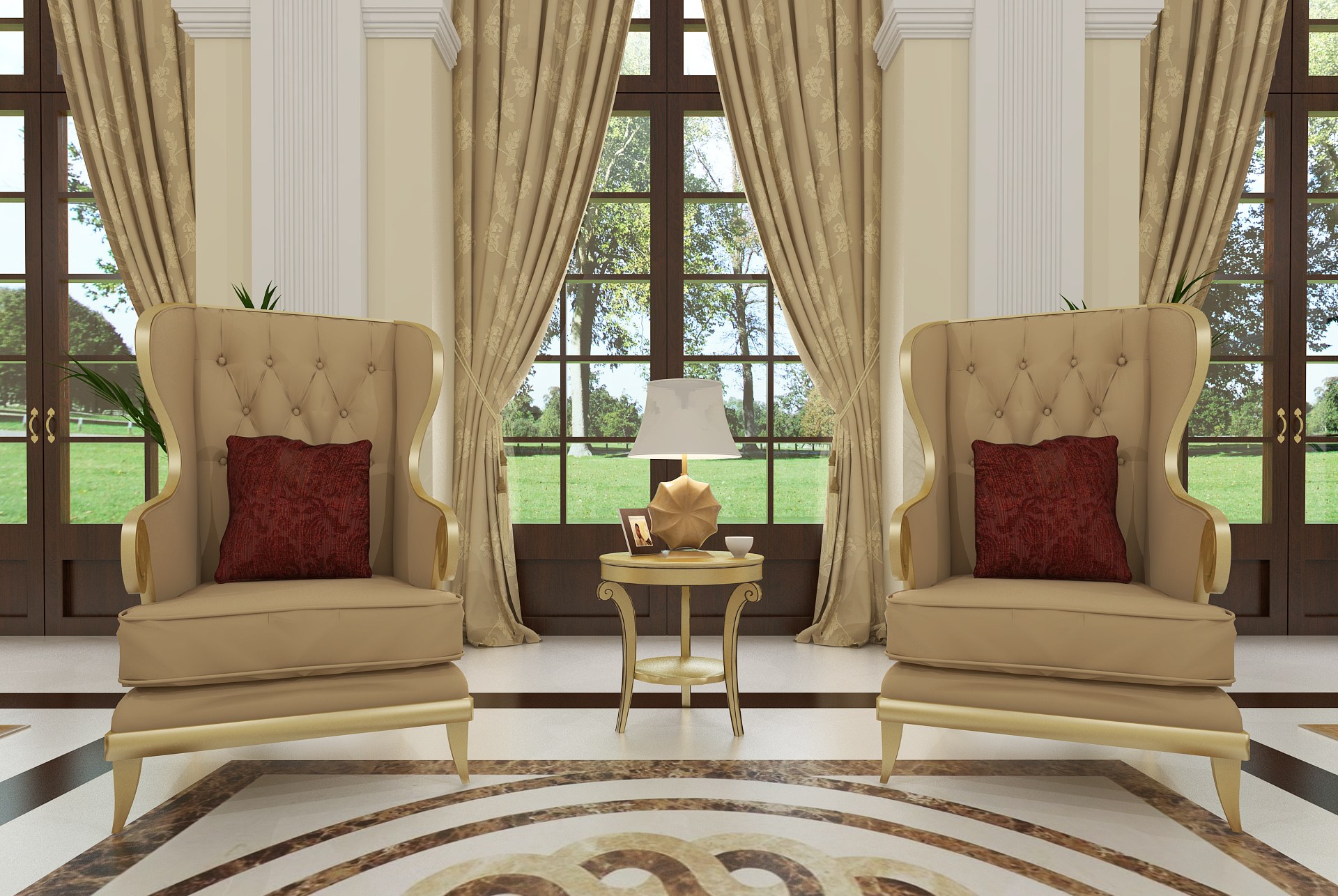 Classic Living Room - by Ahmed taha - #226 - Sketchuptexture Free 3D Model