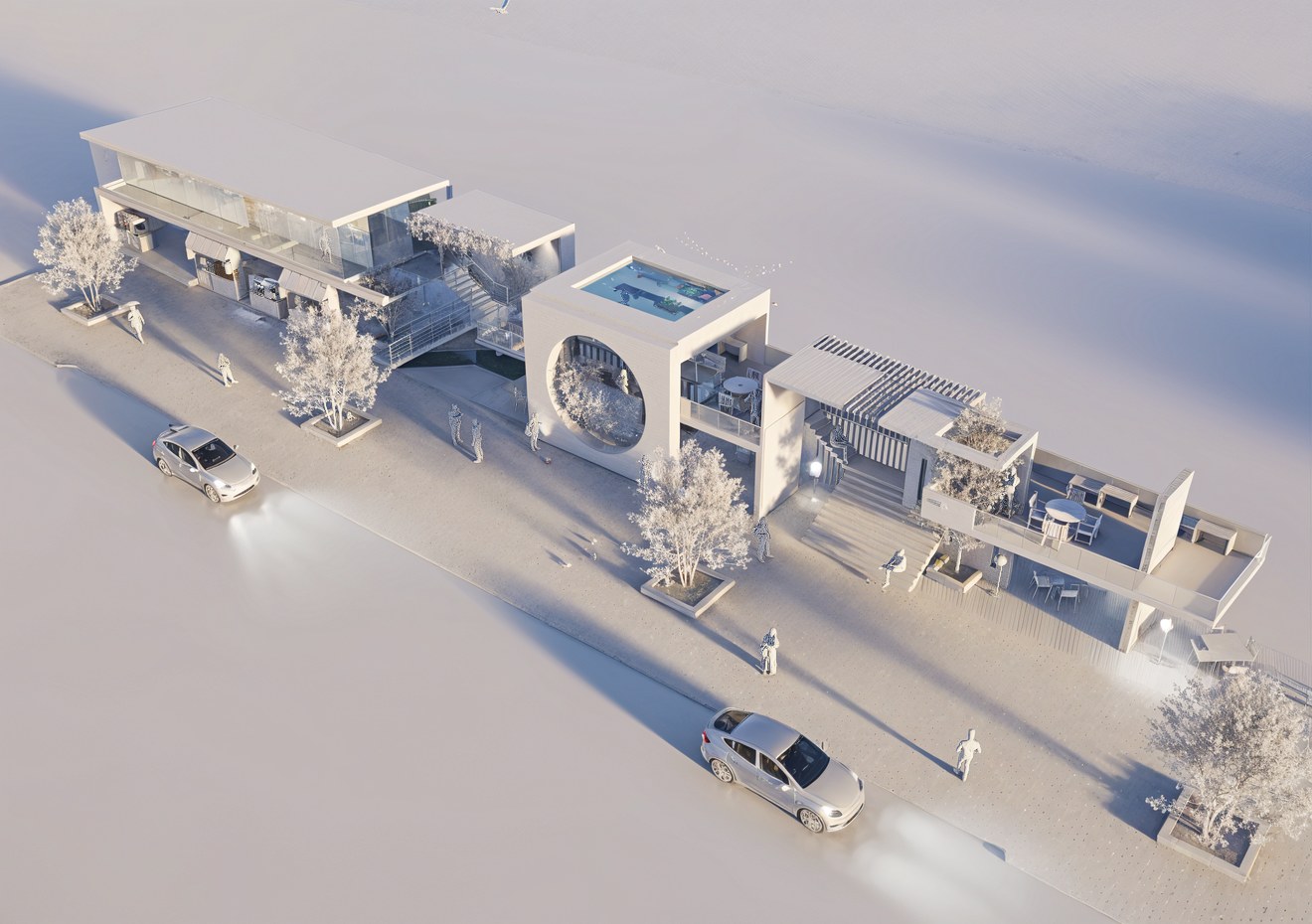 Public Restaurant and Bar and Library : A Modern Cityscape - by Gourav ...