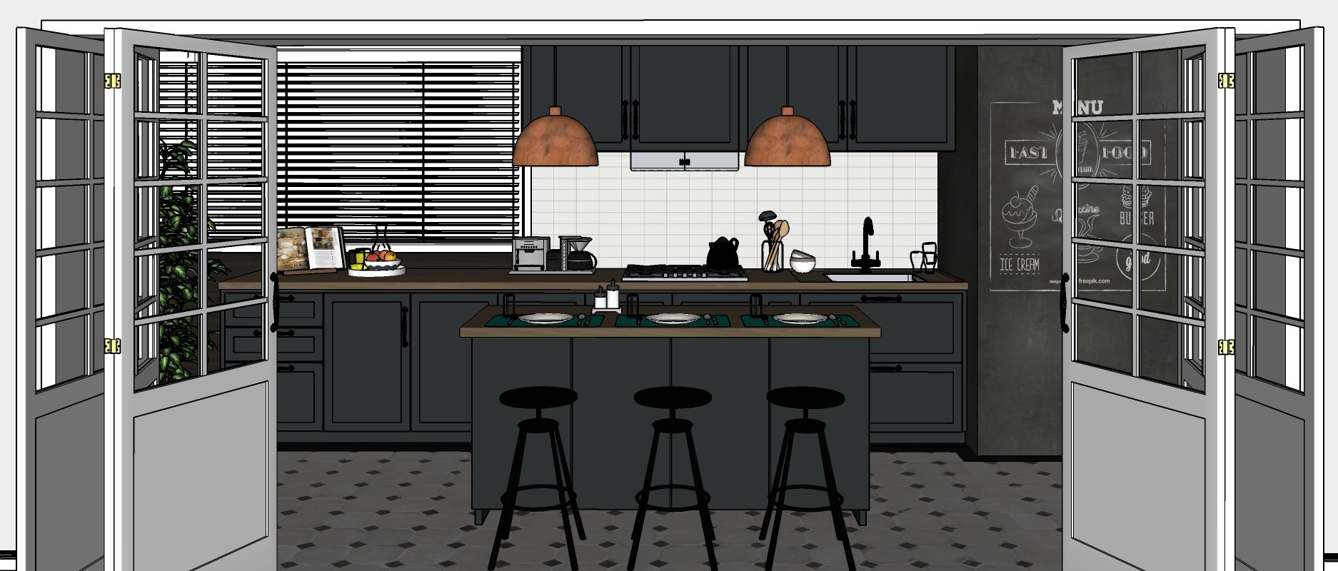 Cooking Area - by Bianca Atalla - #429 - Sketchuptexture Free 3D Model