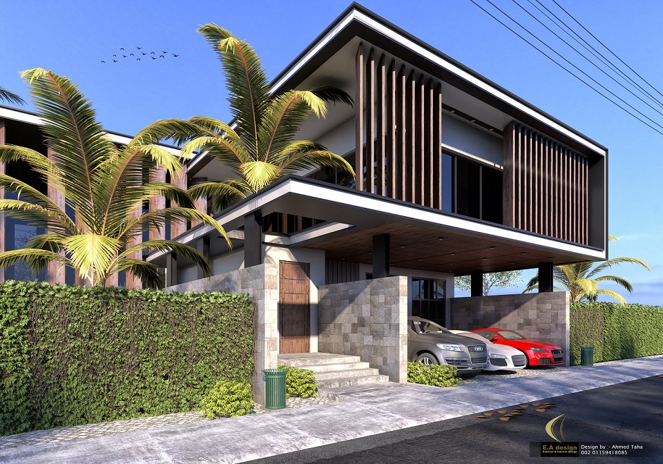 Modern Villa - by Ahmed taha - #1266 - Sketchuptexture Free 3D Model