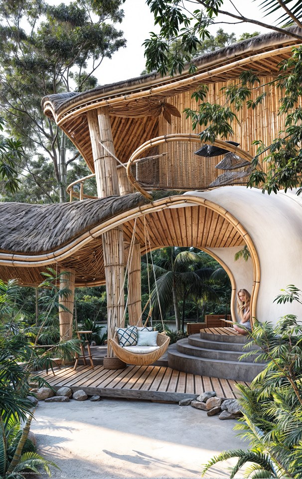 Bali Bamboo Villa - by Thilina Liyanage - #1539 - Sketchuptexture Free ...