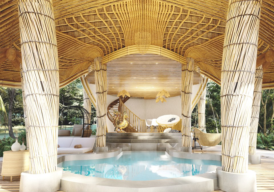 Bali Bamboo Villa - by Thilina Liyanage - #1543 - Sketchuptexture Free ...