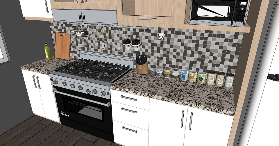 Wood Kitchen - by Eko Aryo Widodo - #396 - Sketchuptexture Free 3D Model