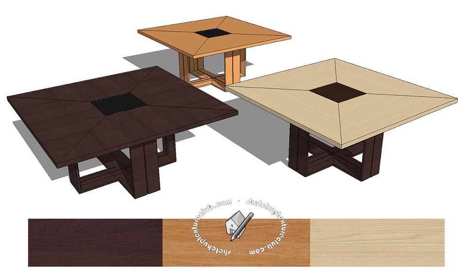 Square Meeting Table - by SketchUp Texture Team - #893 ...