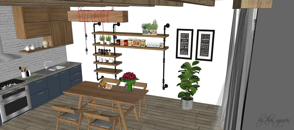 MODERN KITCHEN & visopt - by Than Nguyen - #542 - Sketchuptexture Free ...