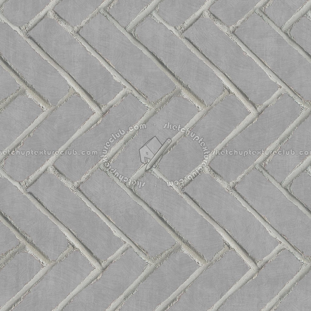 Concrete paving herringbone outdoor texture seamless 05793