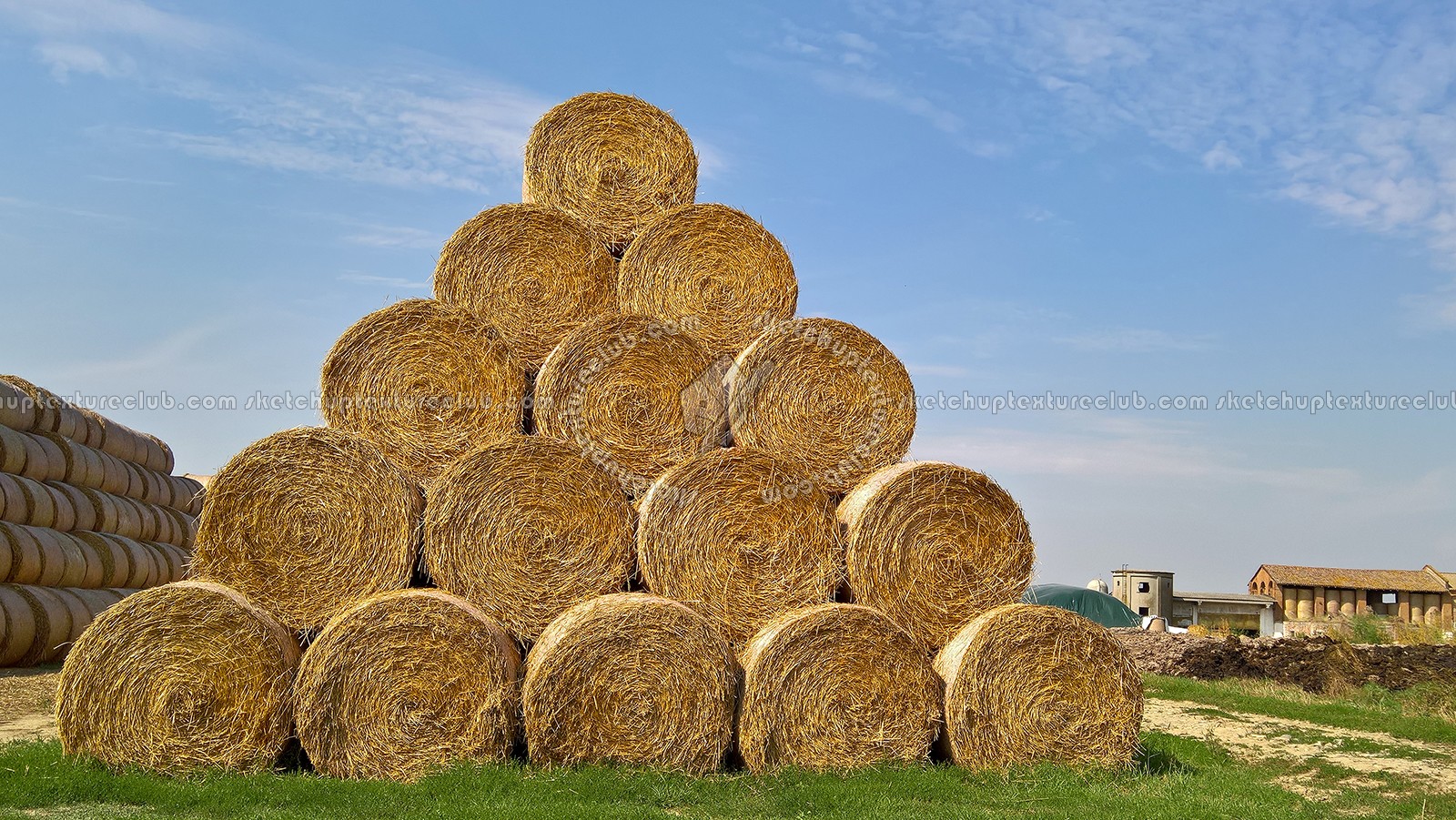 Countryside landscape with hay rolls 17619