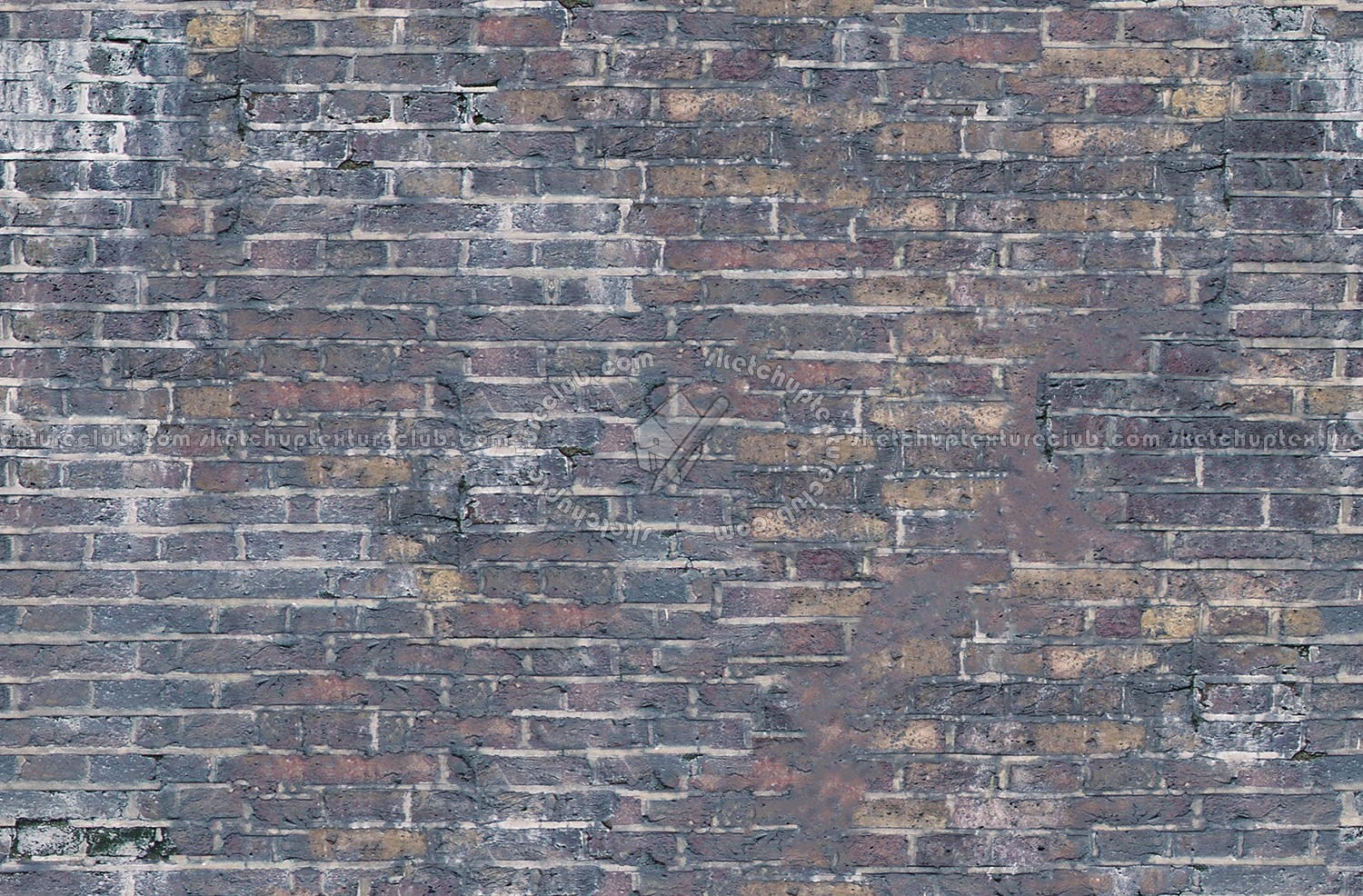 Damaged bricks texture seamless 00126