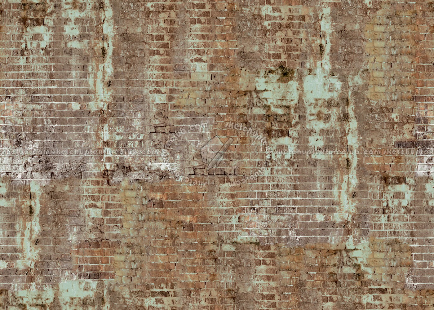 Damaged bricks texture seamless 00128