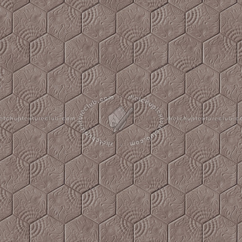 Concrete paving outdoor hexagonal texture seamless 06029