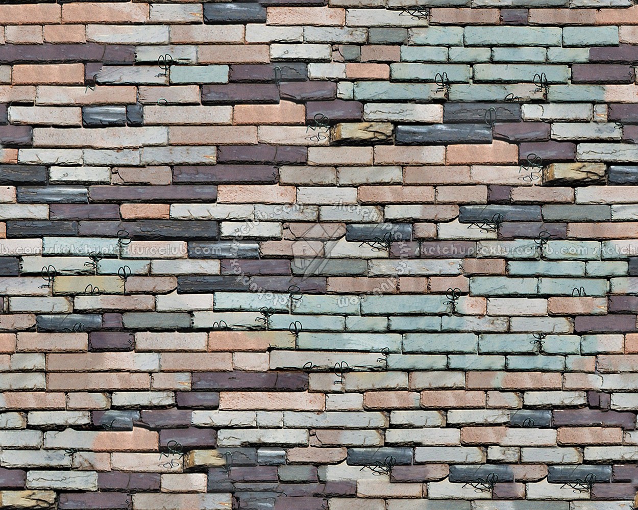 Multicolor slate roofing texture seamless 03955