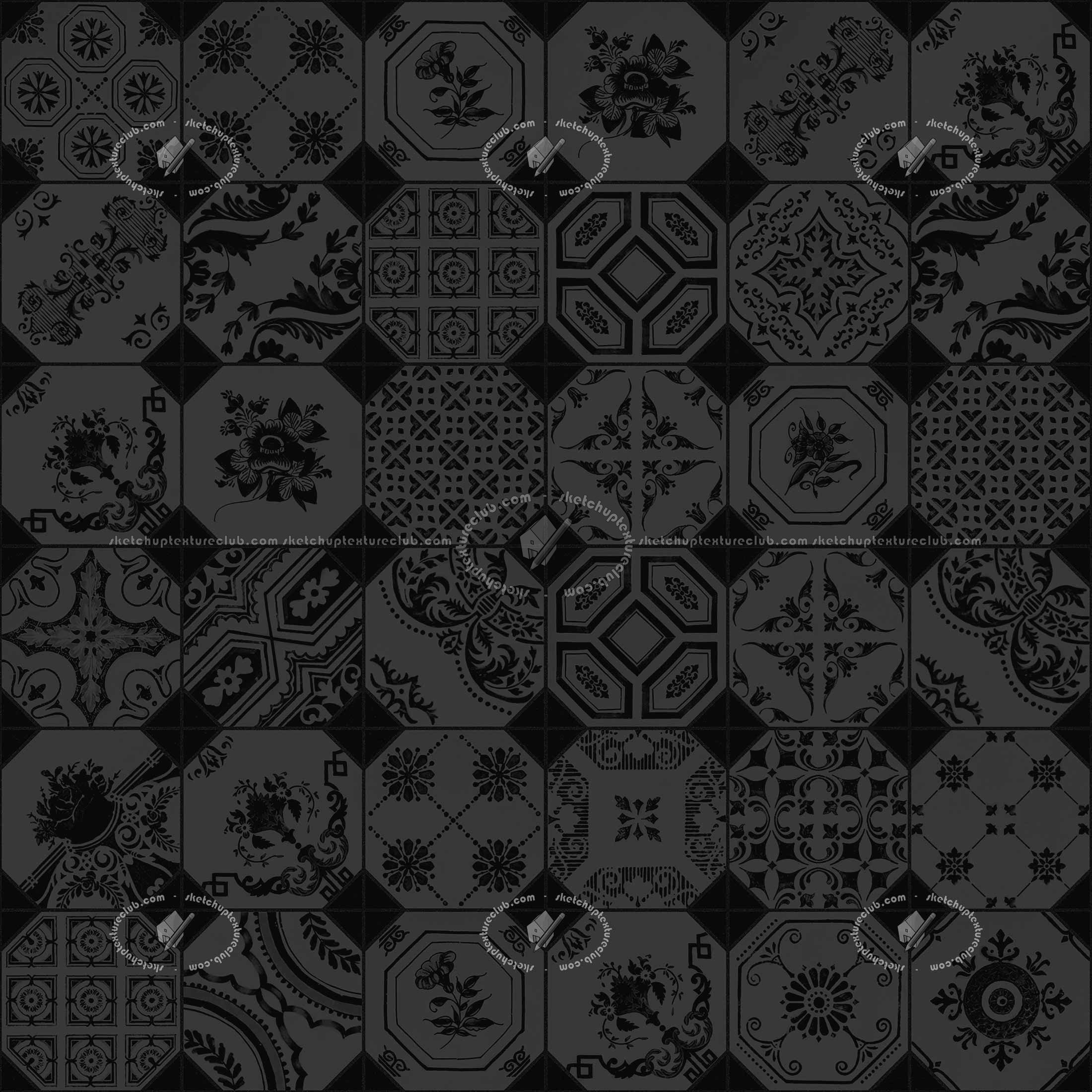 Ceramic patchwork tile texture seamless 21253