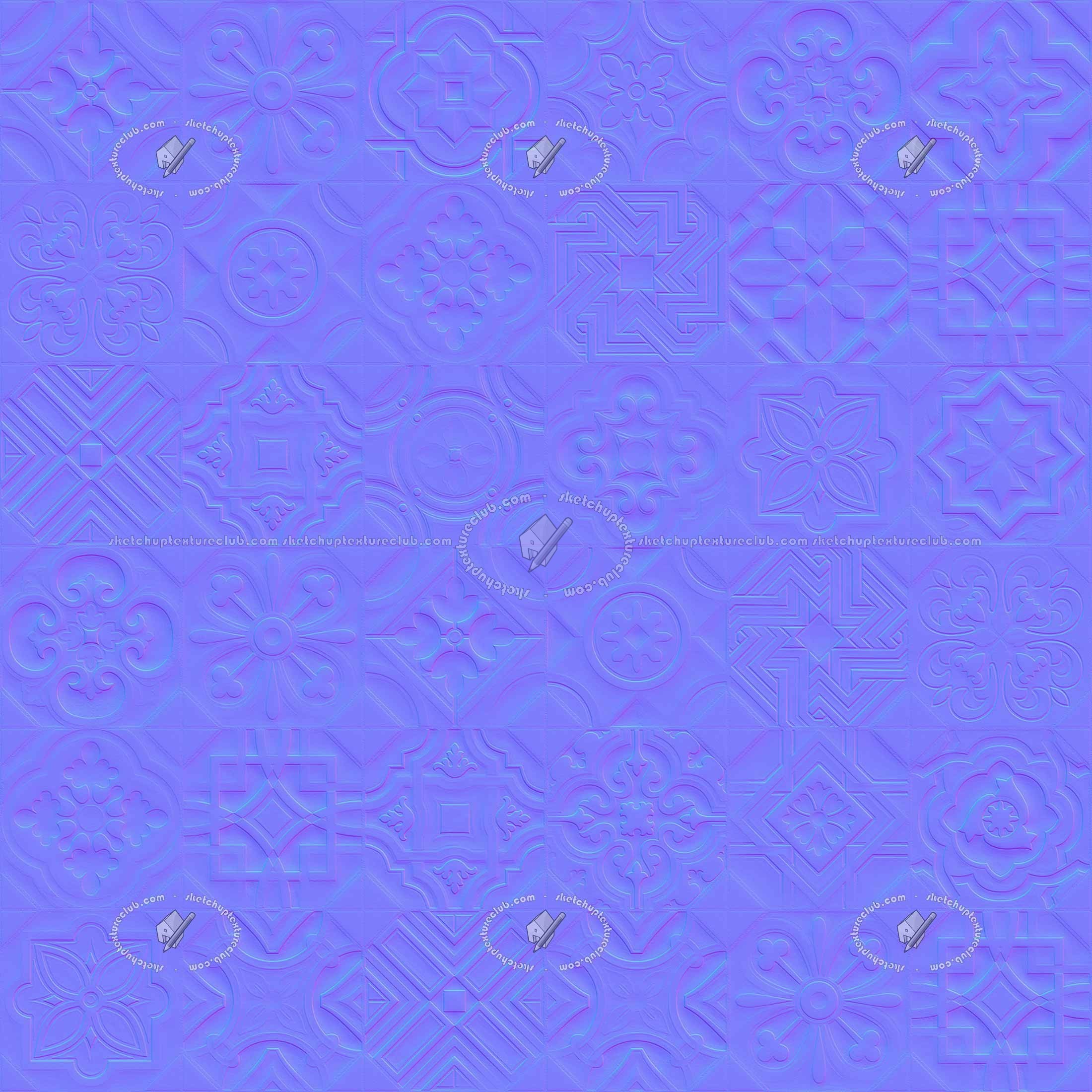 Ceramic patchwork tile texture seamless 21254