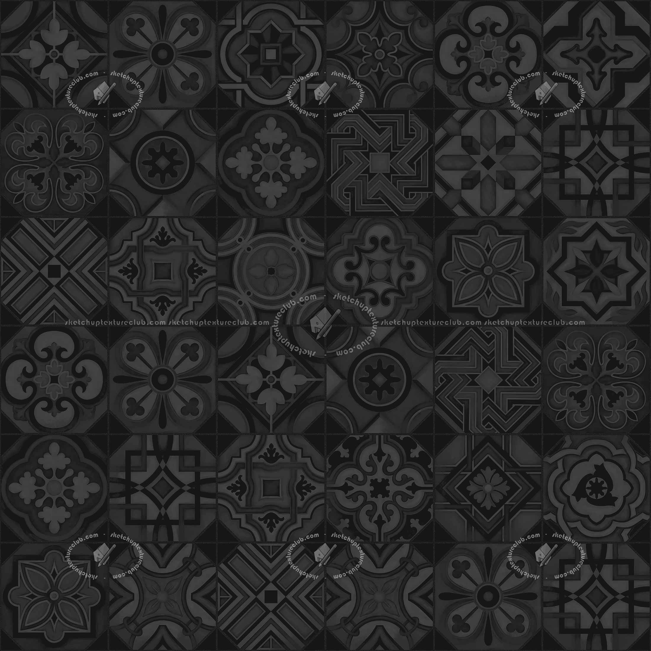 Ceramic patchwork tile texture seamless 21254