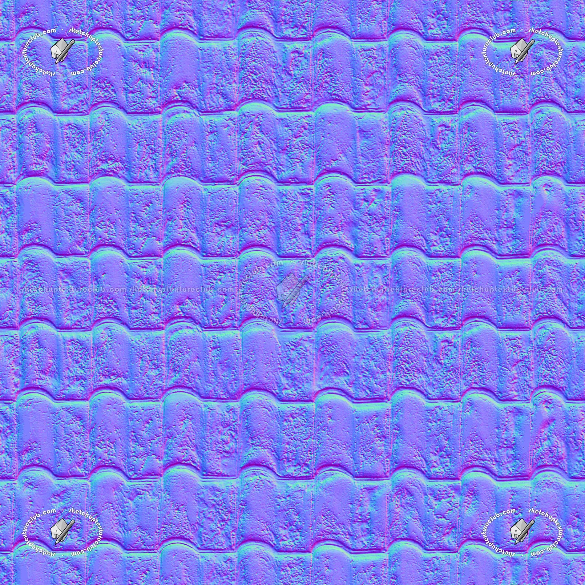 Clay roof texture seamless 19590