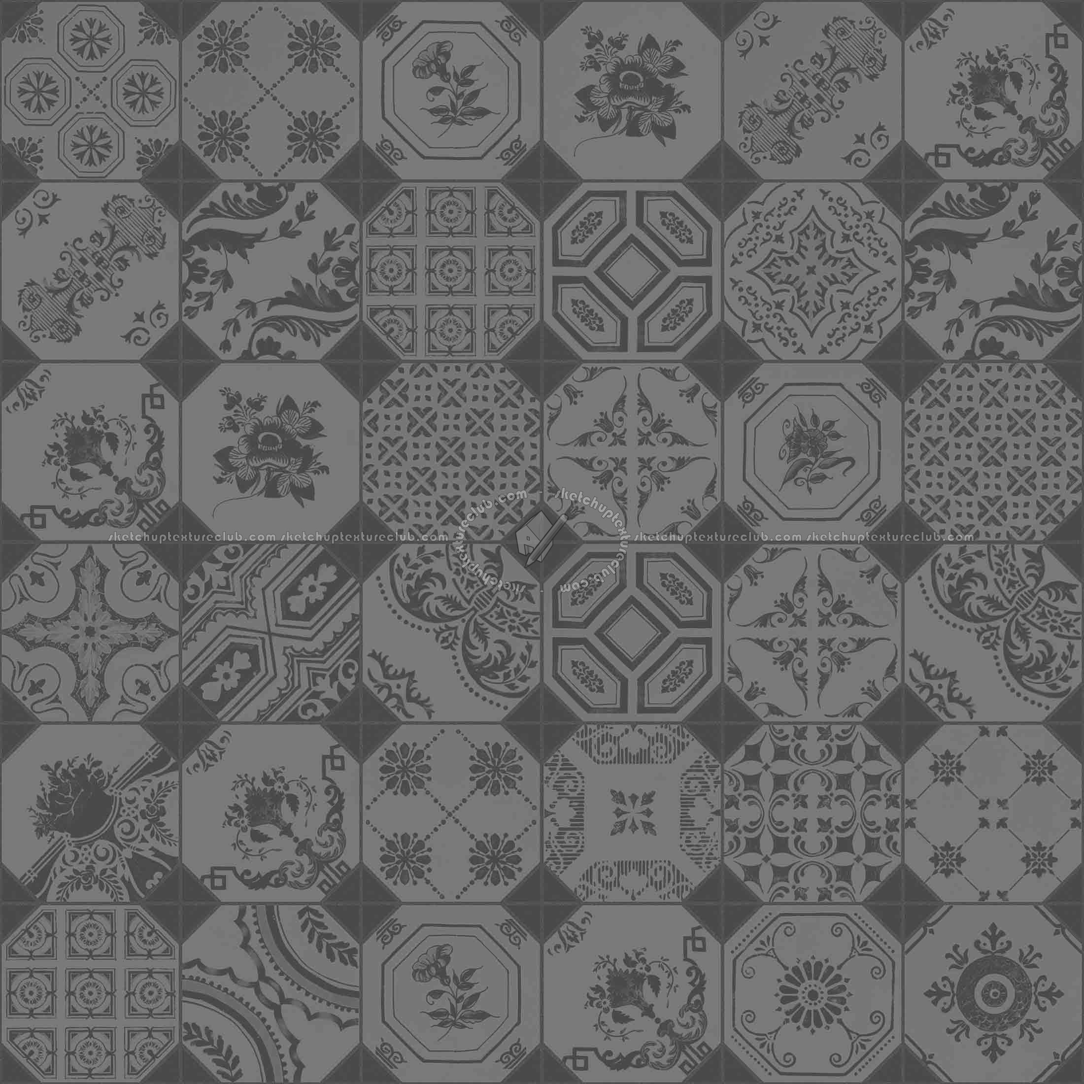 Ceramic patchwork tile texture seamless 21253