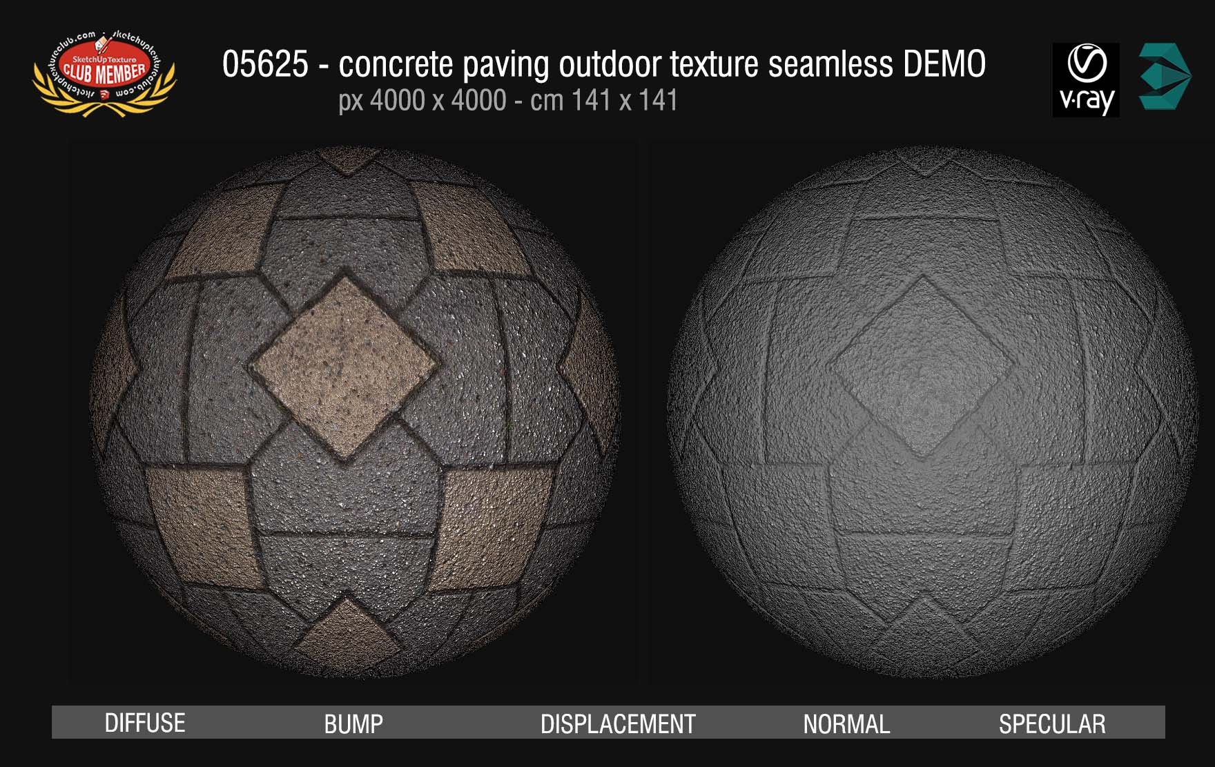 Paving concrete mixed size texture seamless 05625