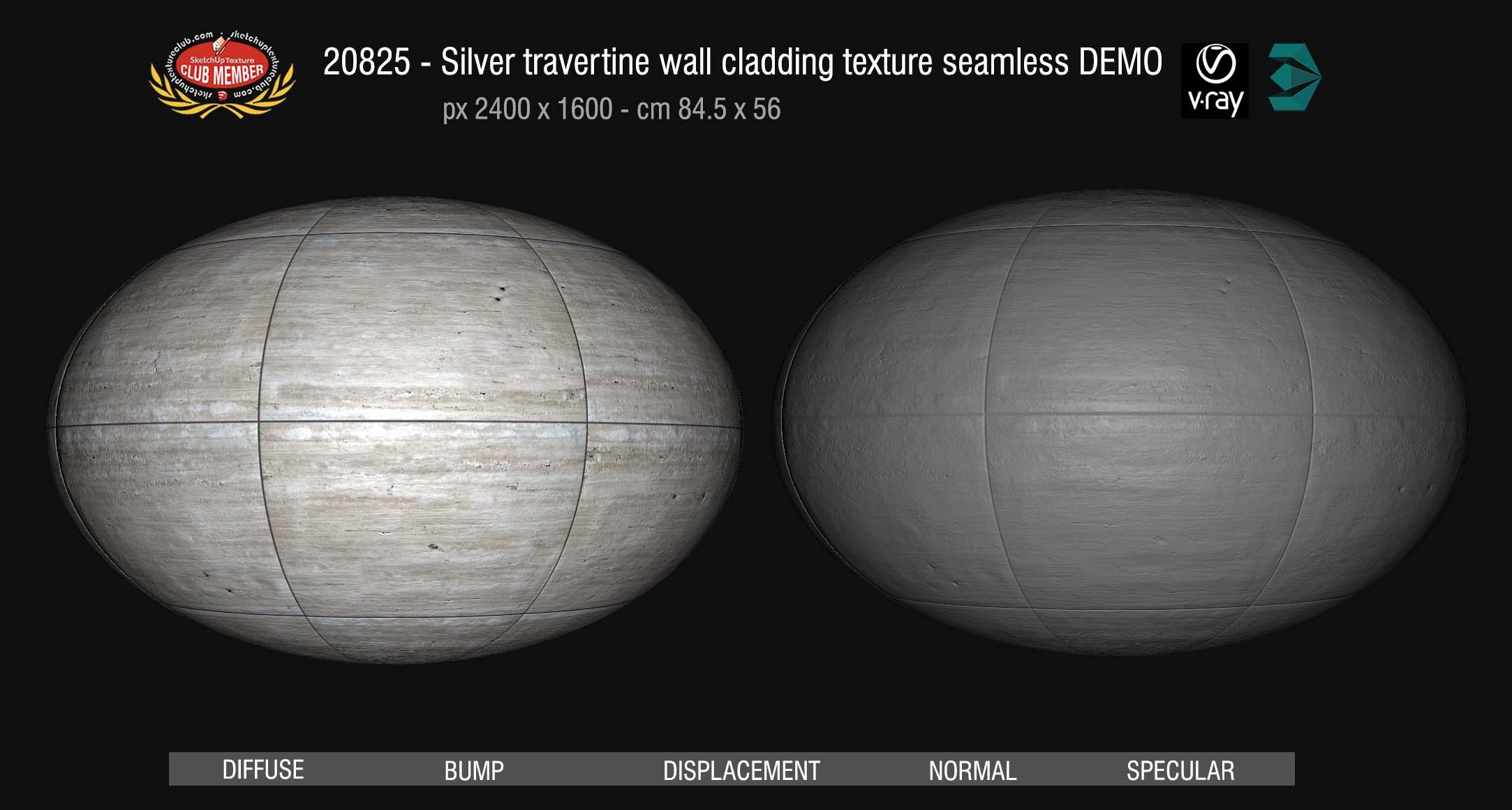 Silver travertine wall cladding texture seamless 20825