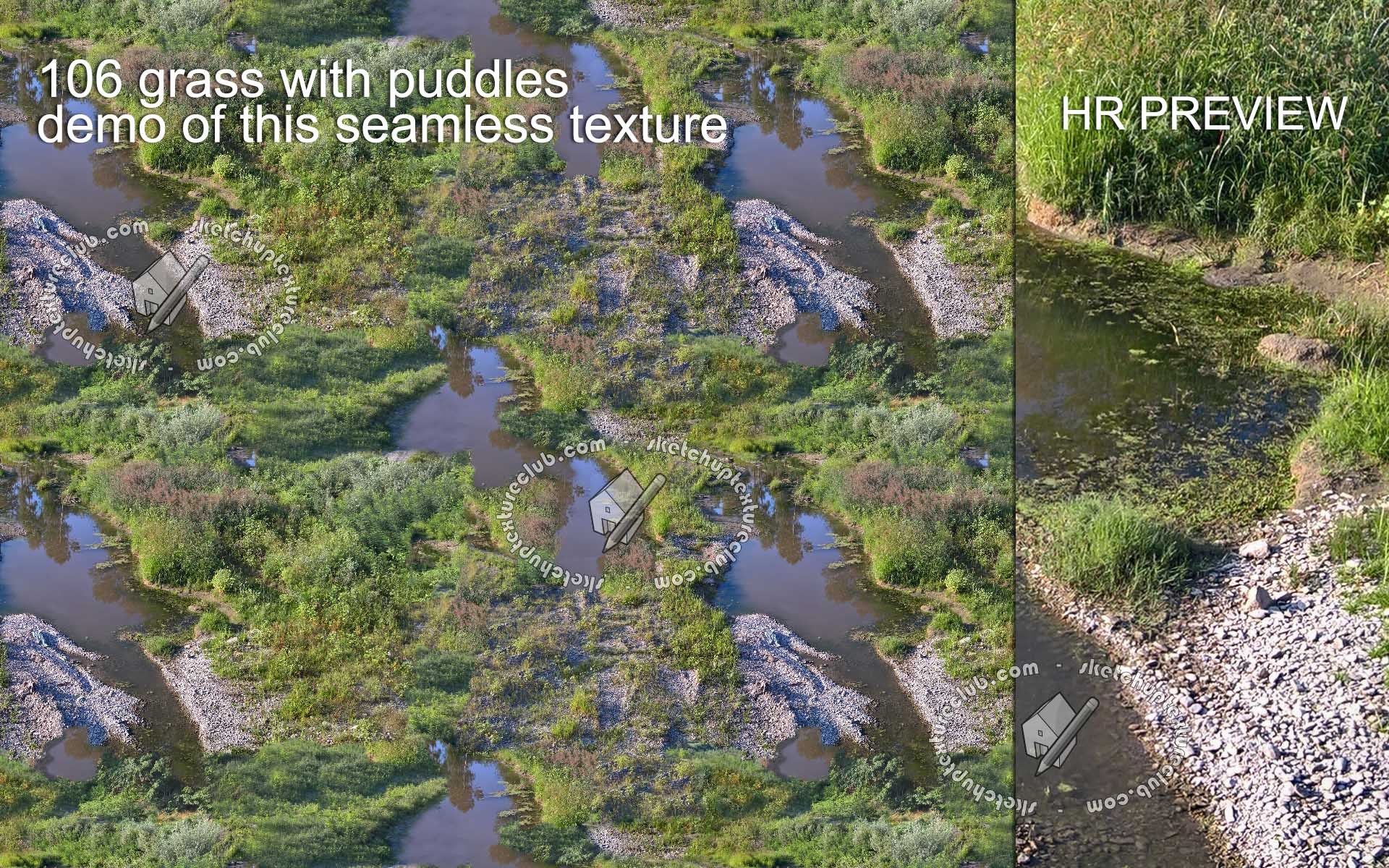 Grass with puddles texture seamless 17475