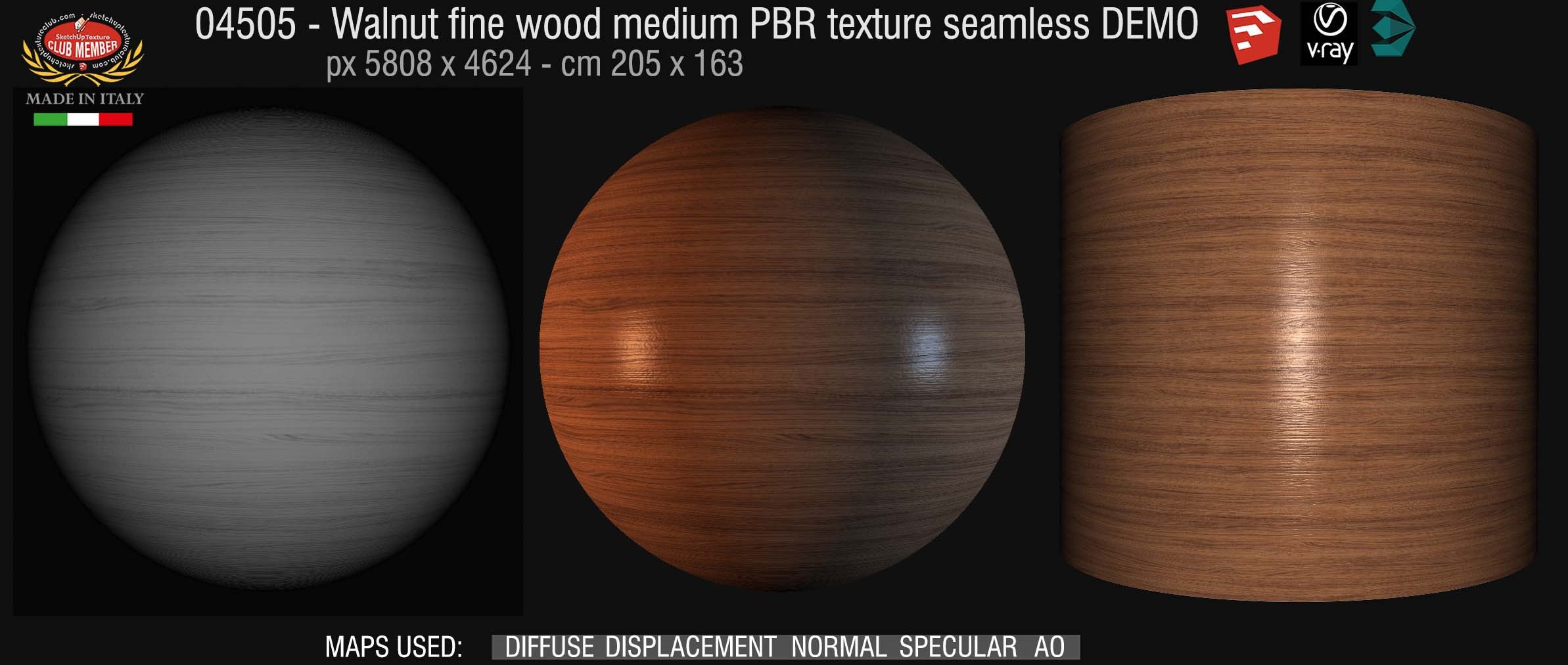 Walnut wood fine medium color texture seamless 04505