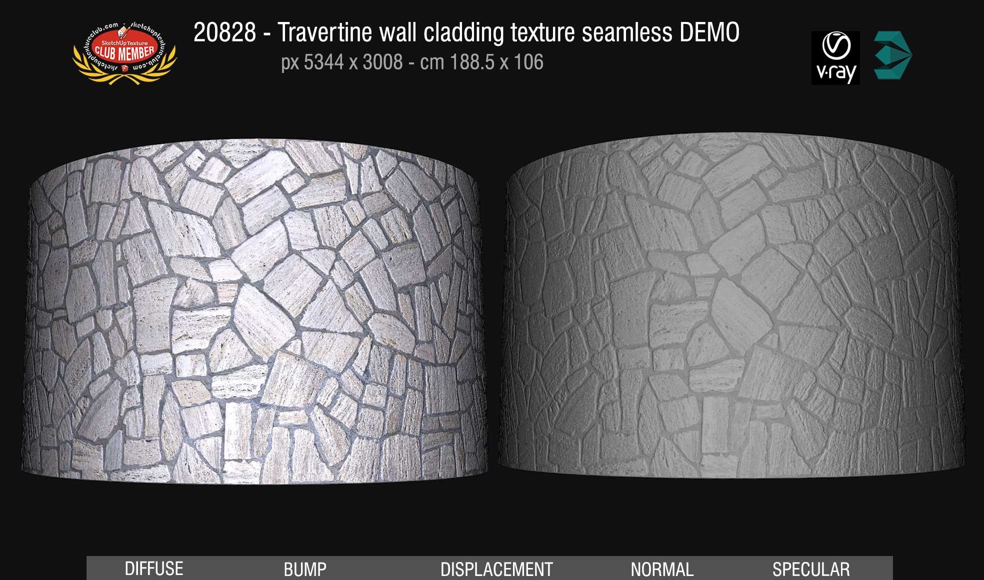 Travertine wall cladding texture seamless 20828