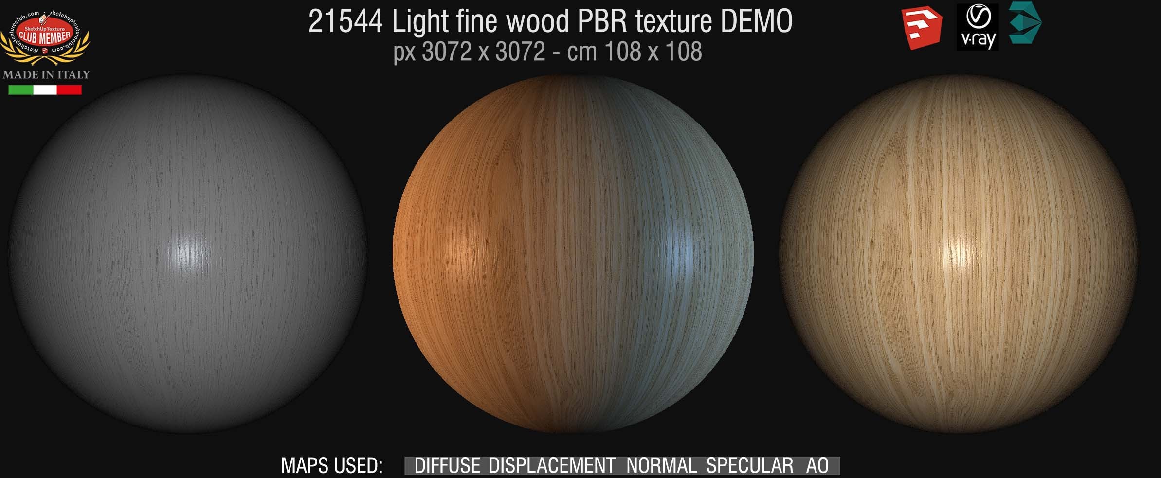 light fine wood PBR texture seamless 21544