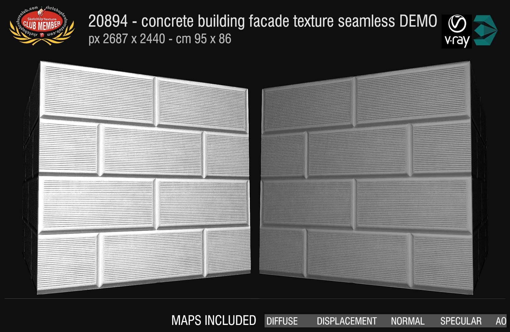 Concrete building facade texture seamless 20894