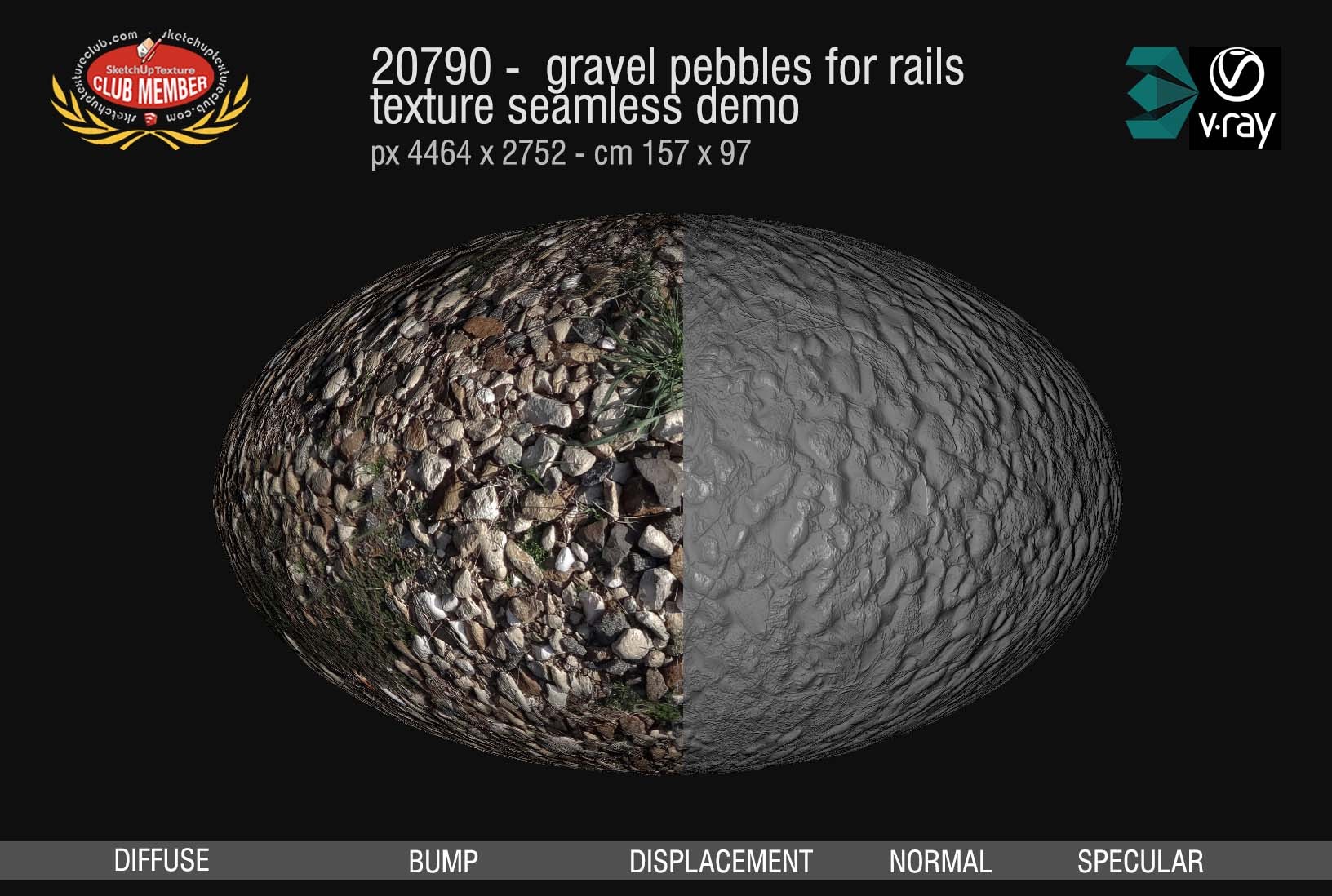 Gravel pebbles for rails texture seamless 20790