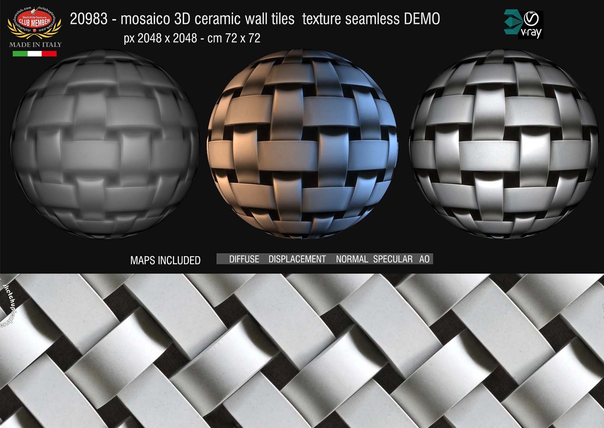 Mosaic 3d ceramic wall tiles texture seamless 20983