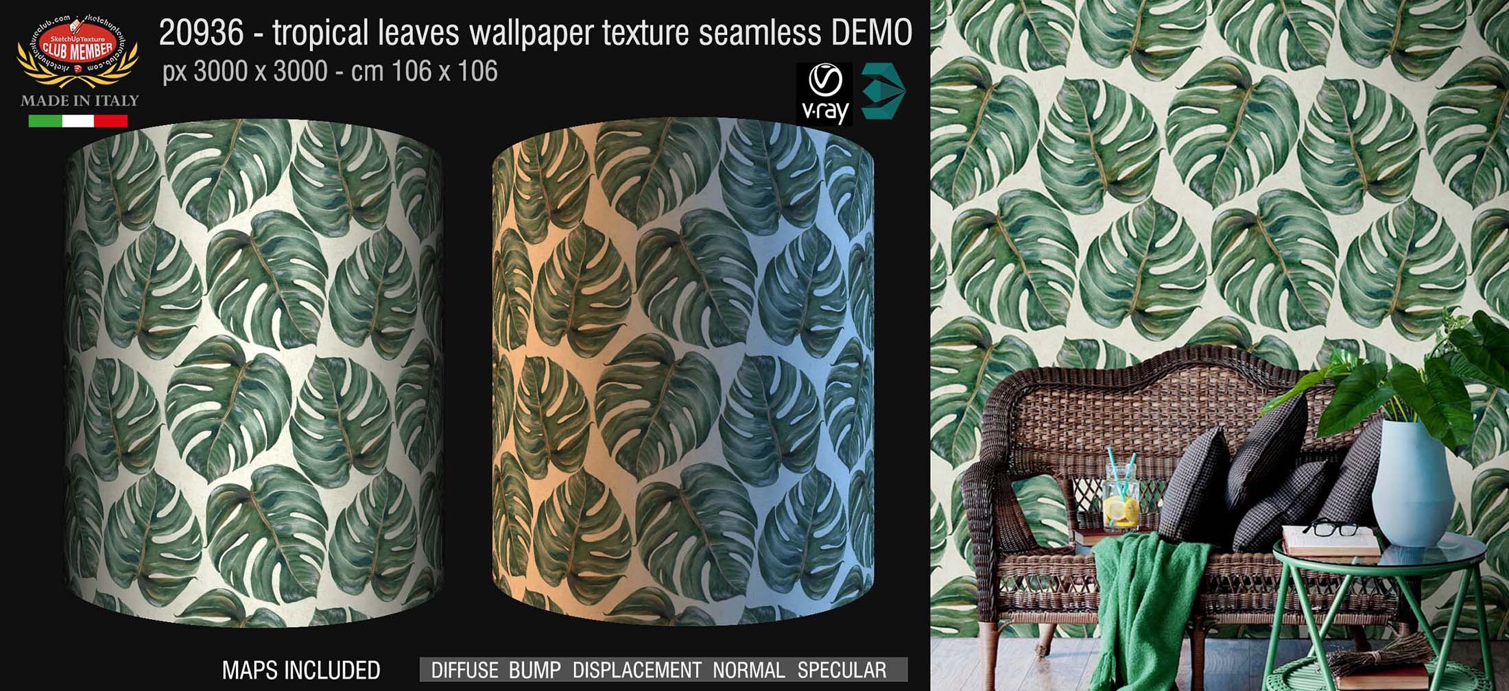 Tropical leaves wallpaper texture seamless 20936