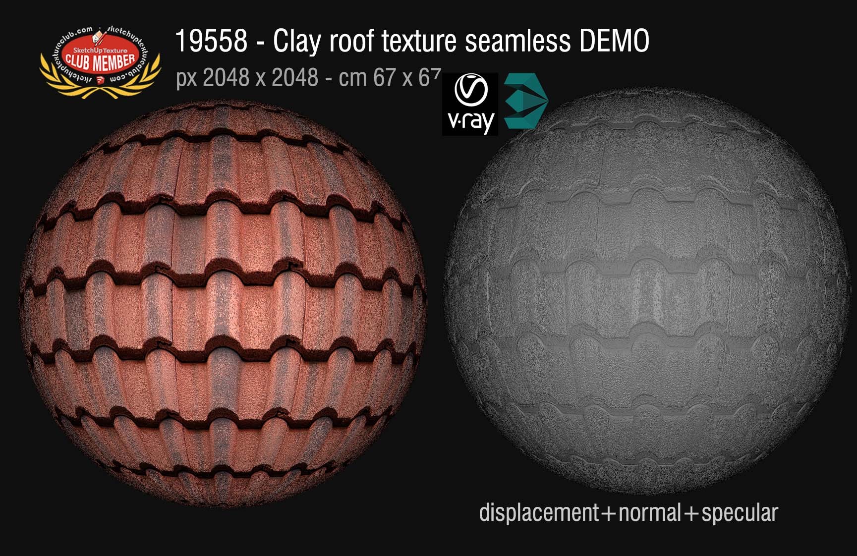 Clay roof texture seamless 19558