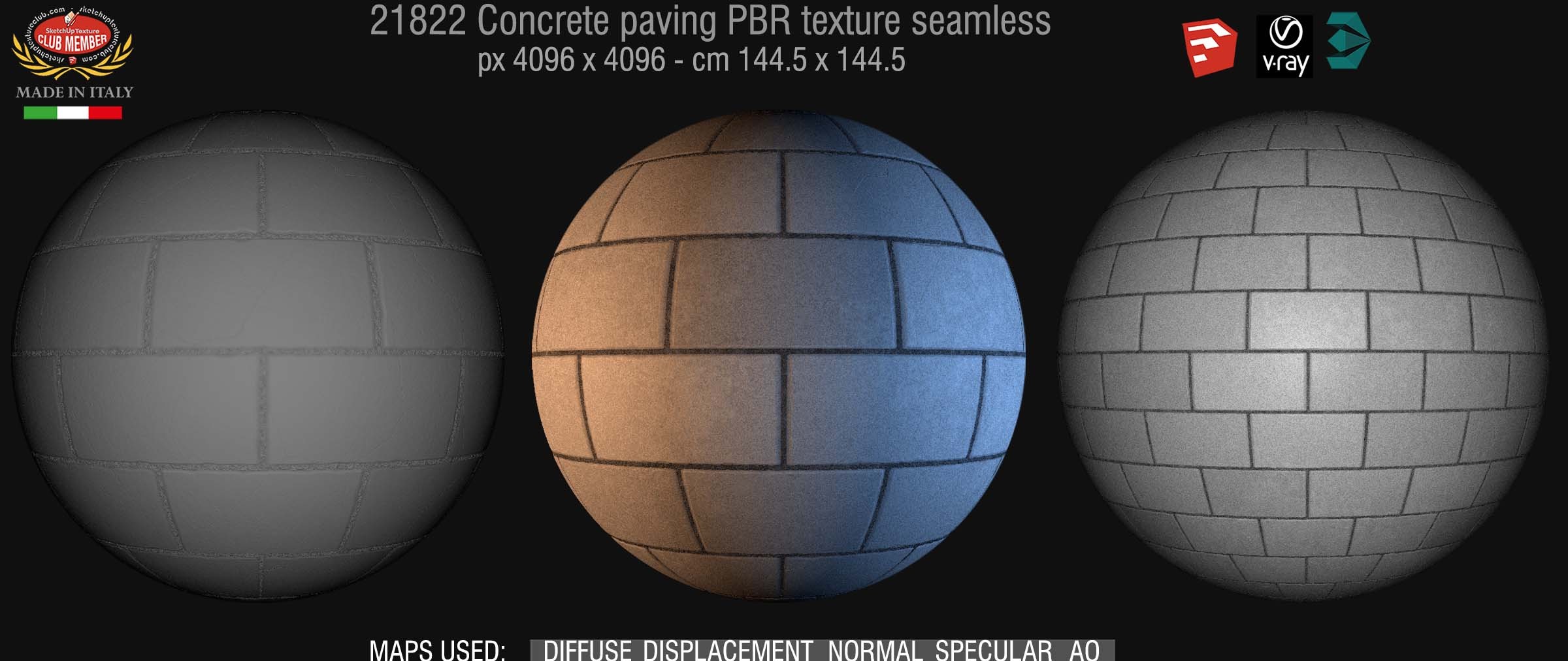 concrete paving PBR texture seamless 21822