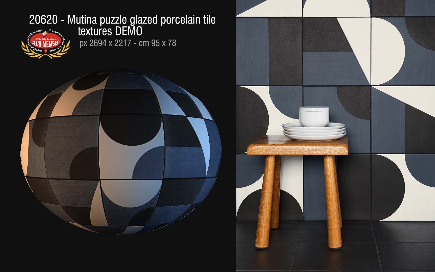 Mutina puzzle glazed porcelain tile textures seamless 20620