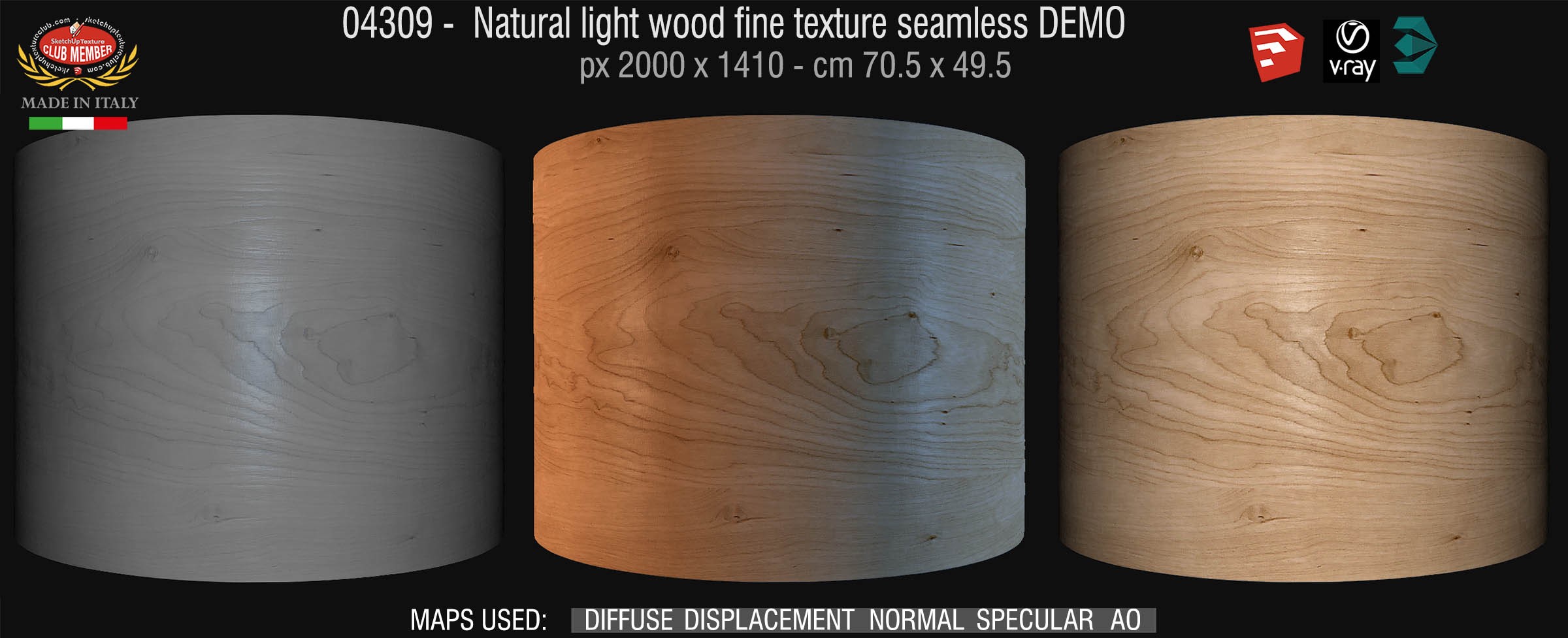 Natural light wood fine texture seamless 04309