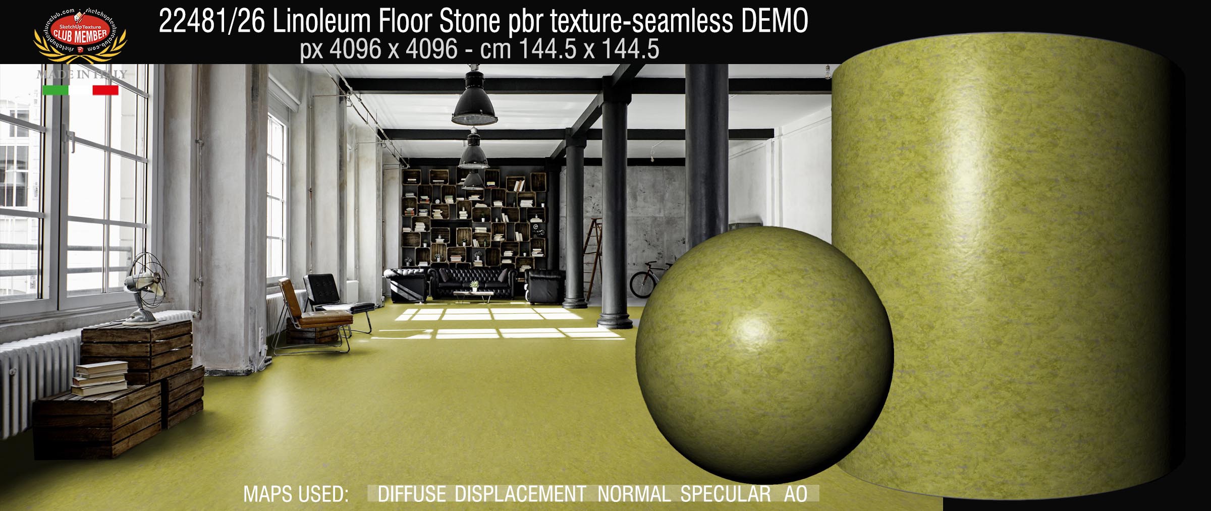 Linoleum flooring Absinthe pbr texture-seamless 22481