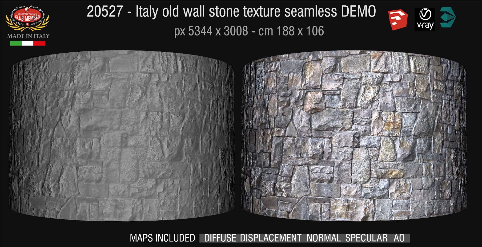 Italy wall stone texture seamless 20527
