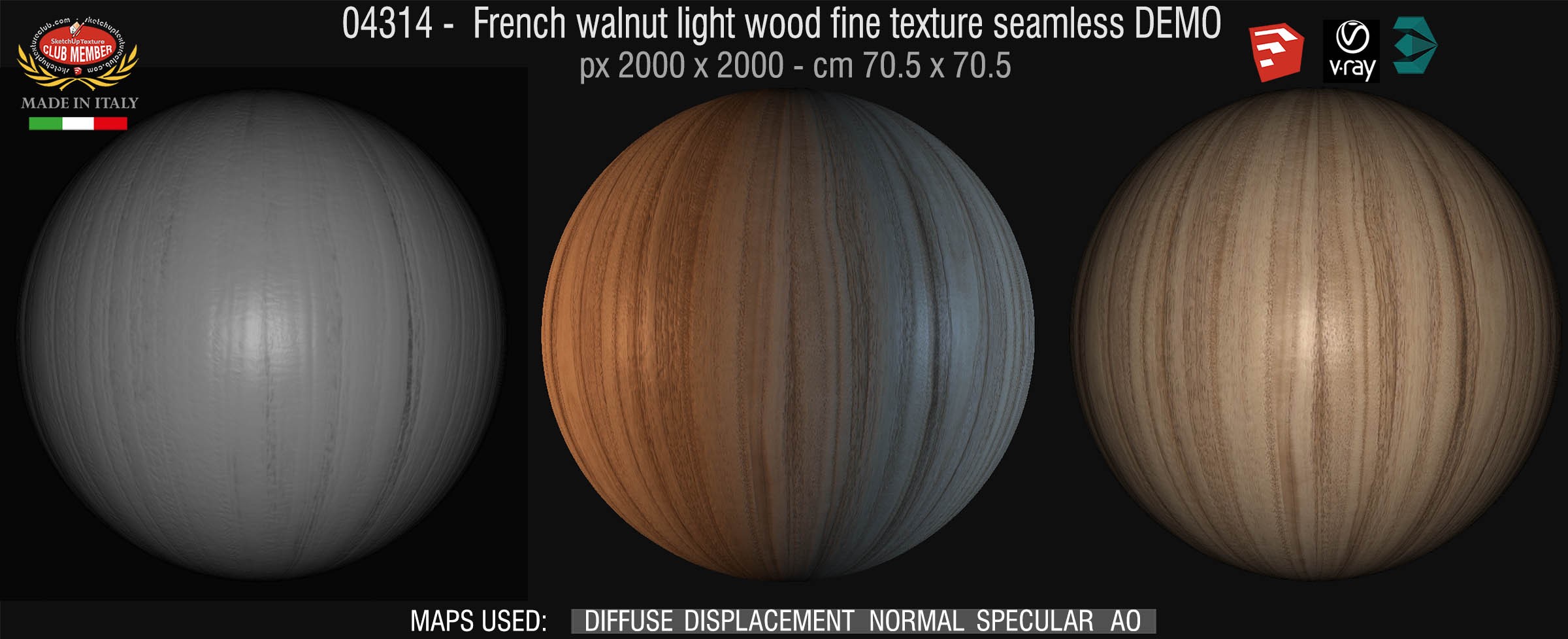 French walnut light wood fine texture seamless 04314