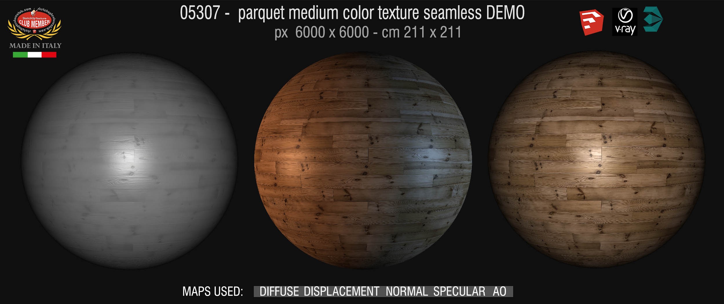 Parquet medium color texture seamless 05307